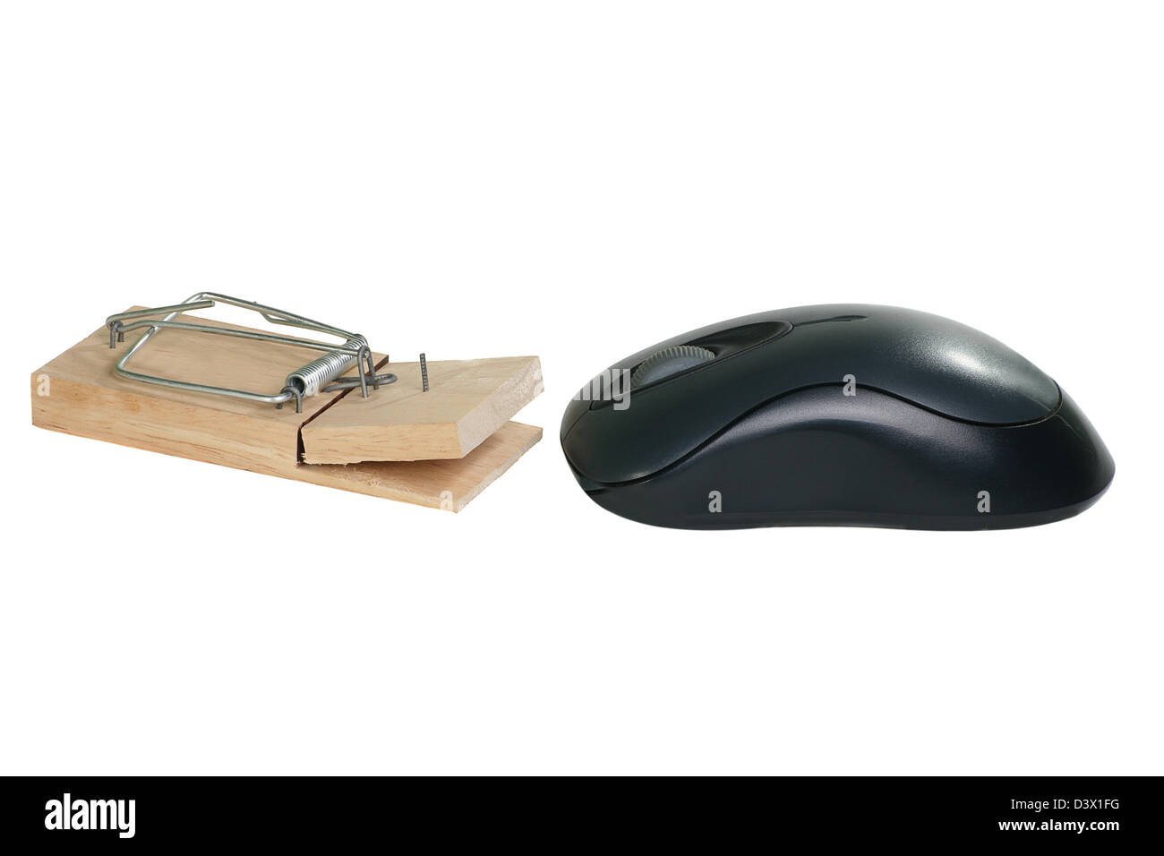 computer mouse and mouse trap isolated on white Stock Photo - Alamy
