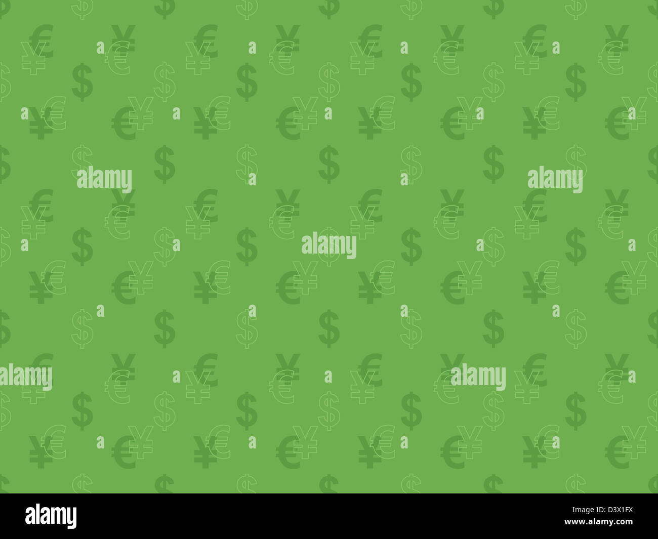 green seamless pattern with currency signs Stock Photo - Alamy