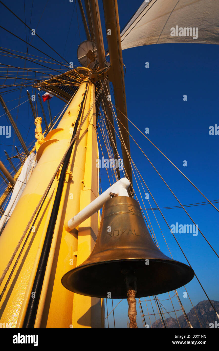 Bell hanging in a clipper ship, Amalfi, Province Of Salerno, Gulf Of ...