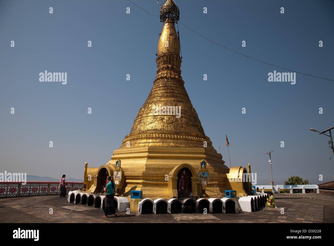 The small monastery on top of Mount Zwegabin, Hpa-An, Burma Stock Photo ...