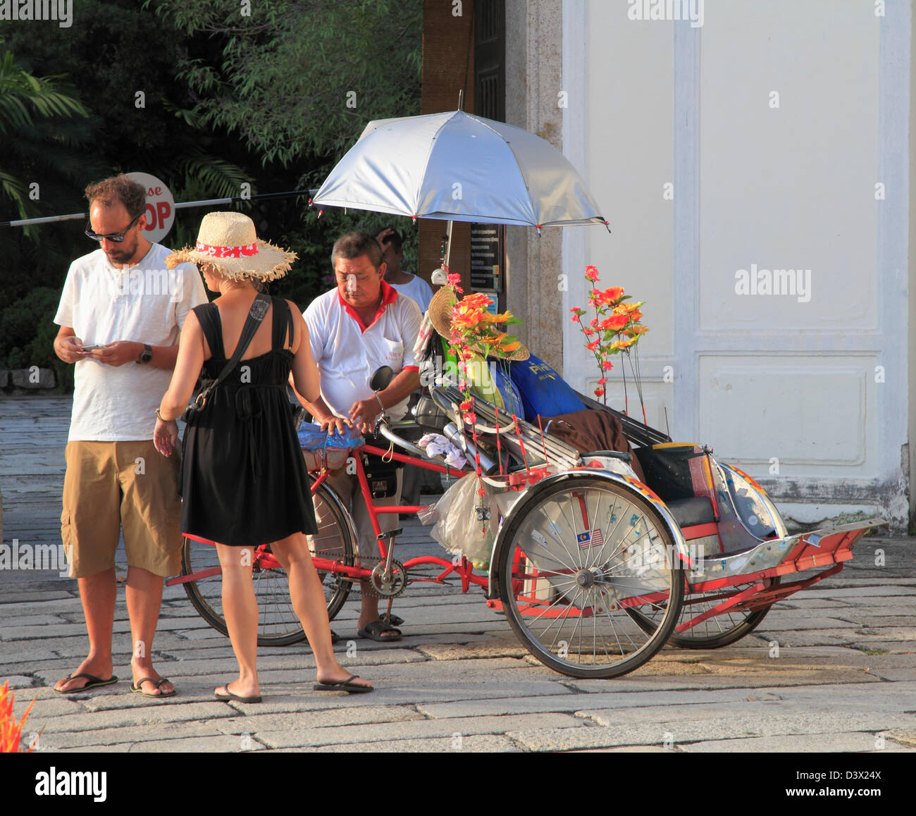 Malaysia, Penang, Georgetown, rickshaw, people Stock Photo - Alamy