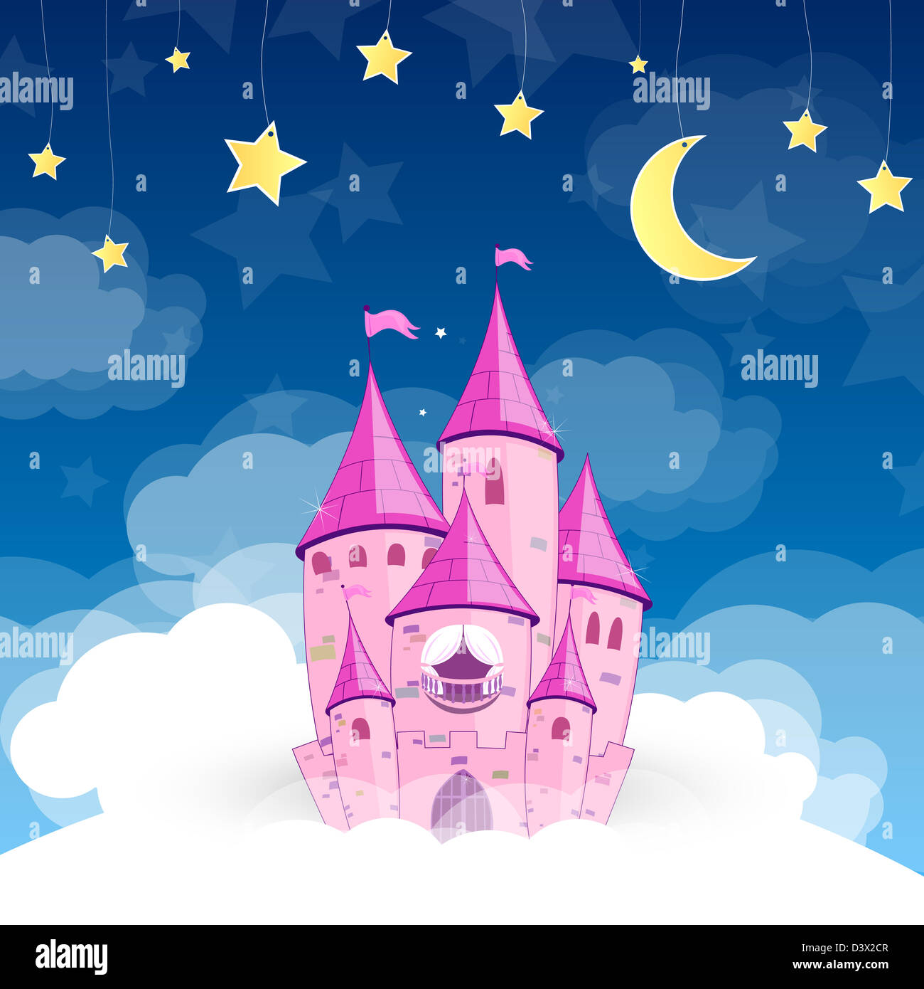 Simple Princess Castle Cartoon