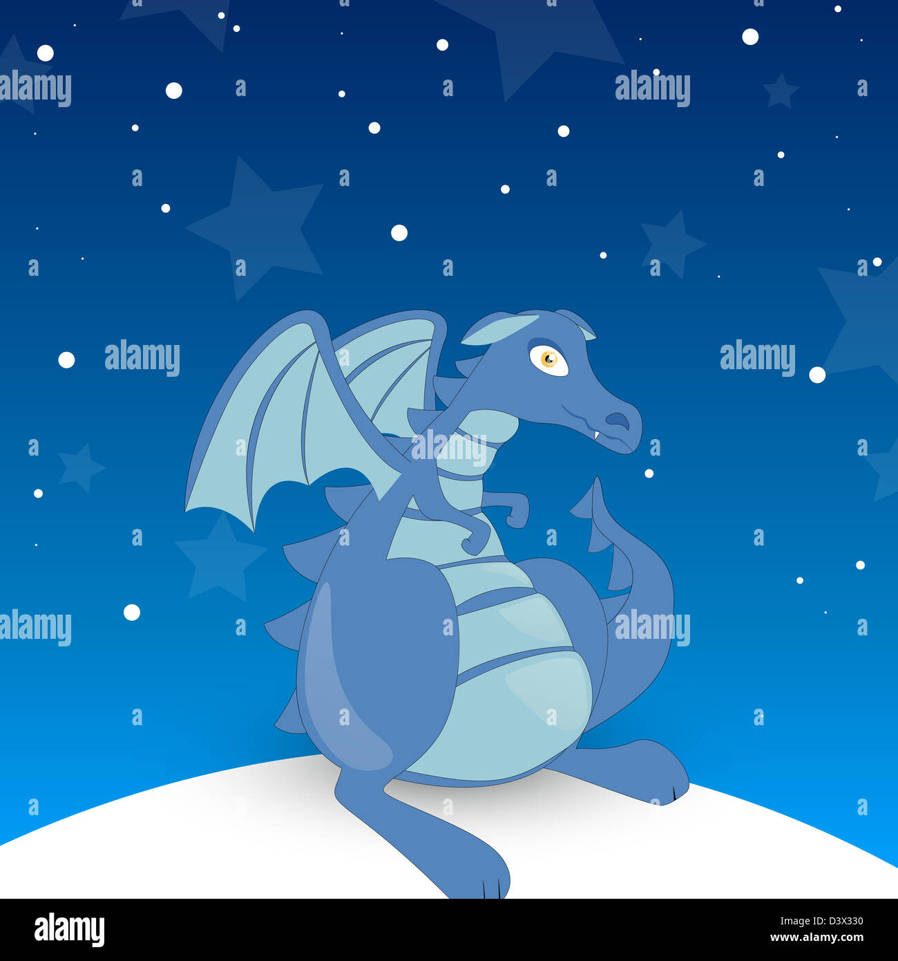 Blue dragon at night Stock Photo - Alamy