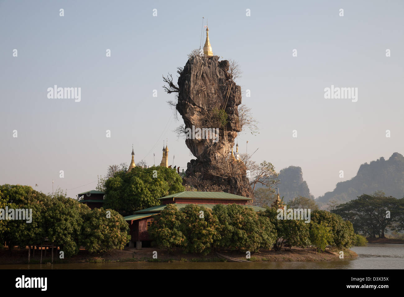 Kyauk Ka Lat Pagoda, Karst Mountains near Hpa-An, Kayin State, Myanmar ...