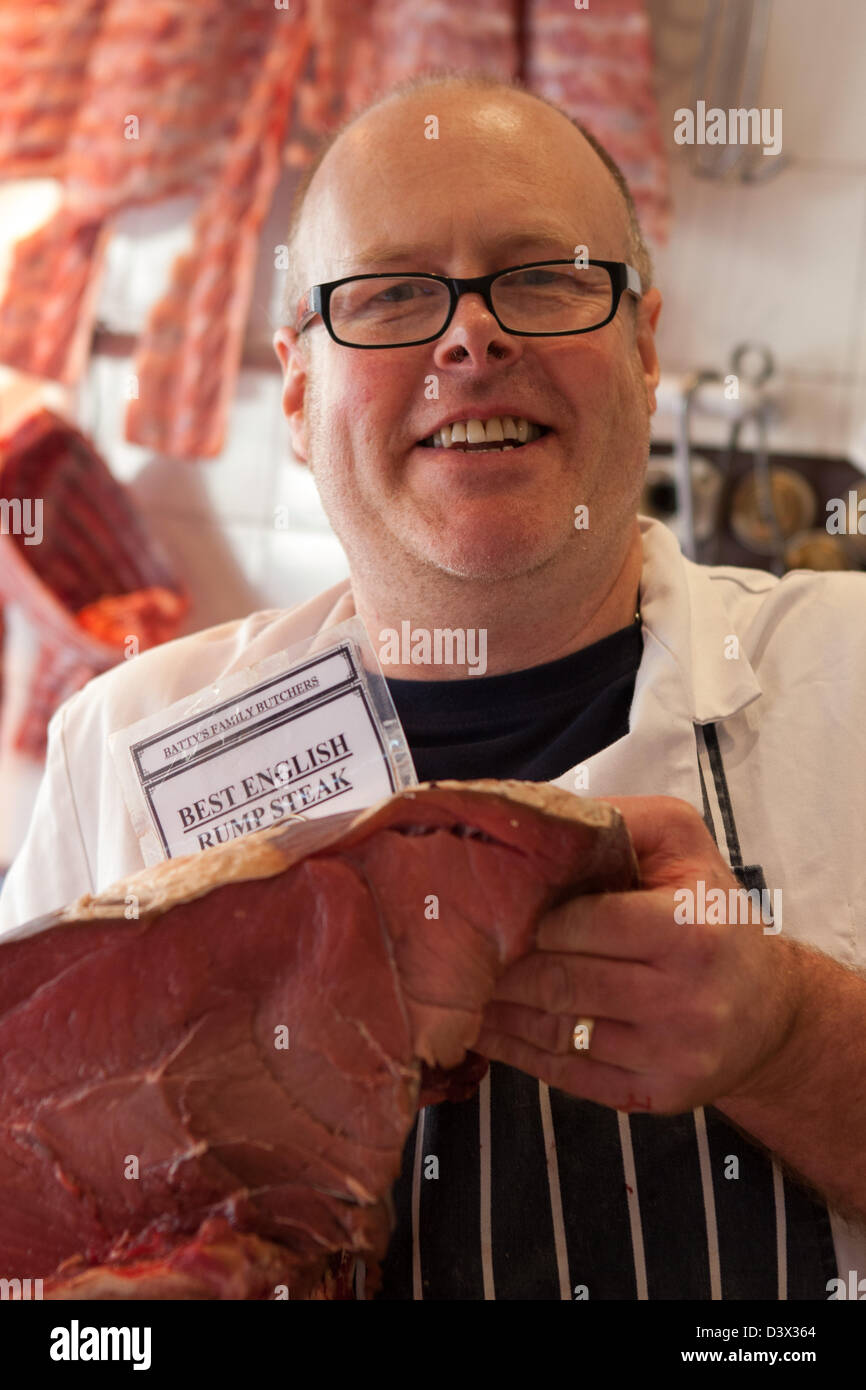 A traditional English butcher Stock Photo - Alamy