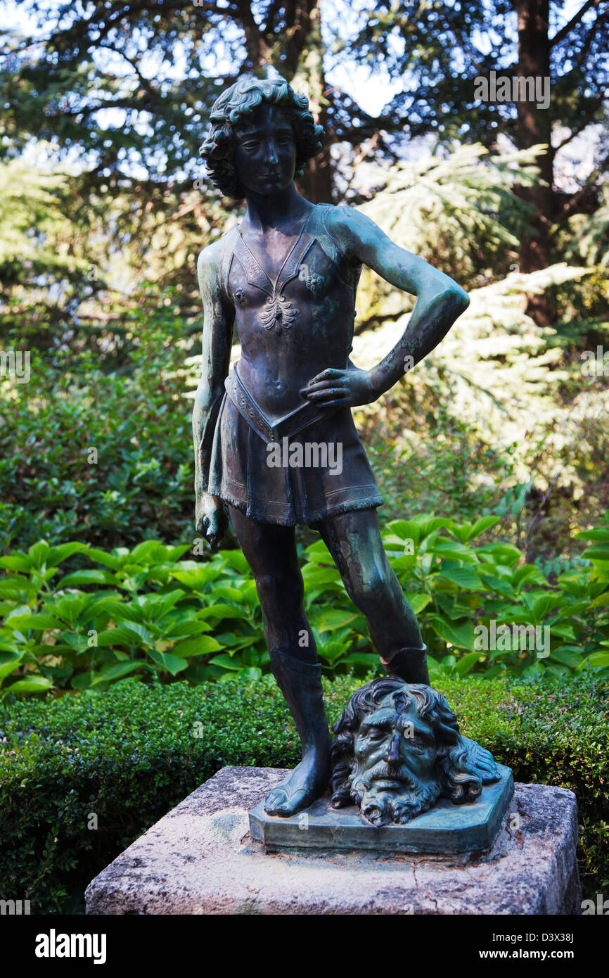 Statue in a garden, Amalfi, Province Of Salerno, Campania, Italy Stock ...