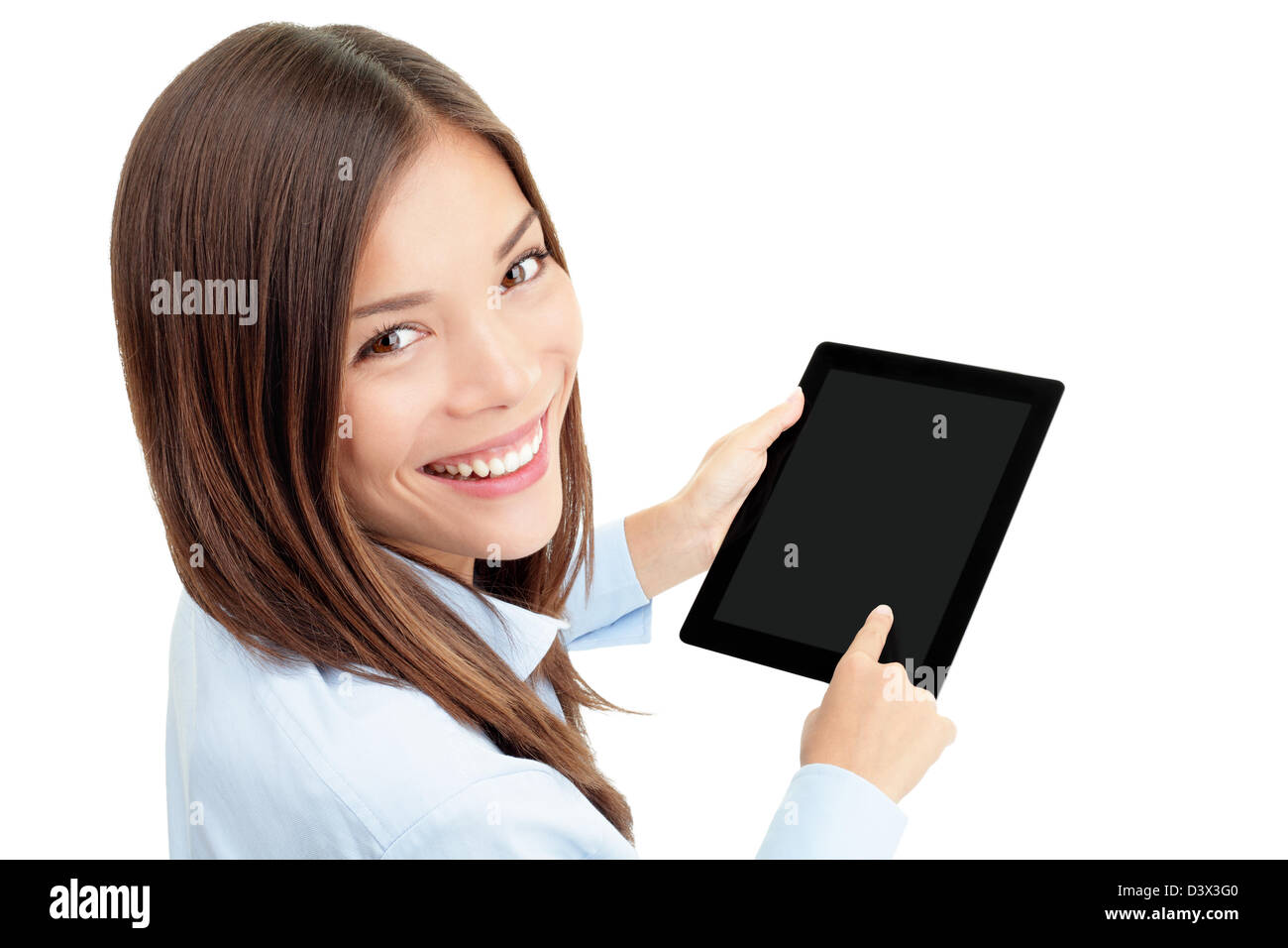 Portrait of happy mixed race Asian Chinese / Caucasian young woman ...