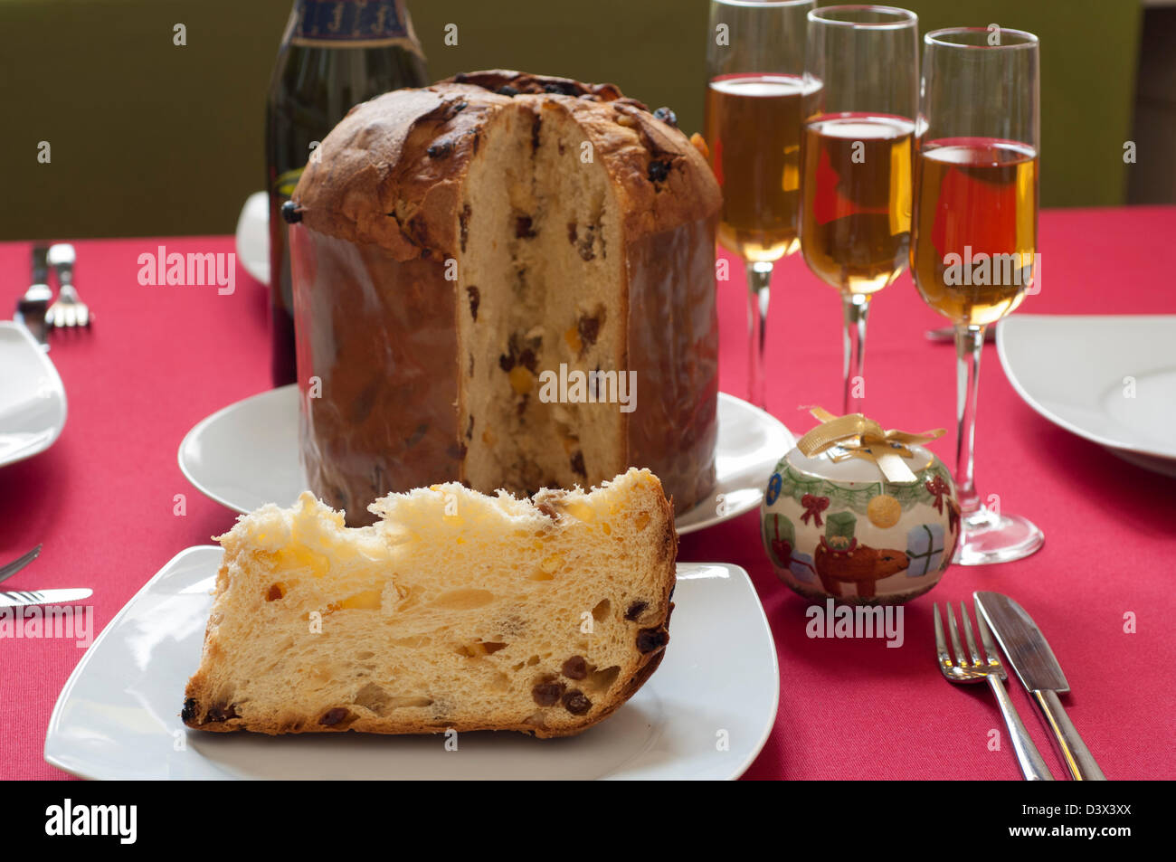 Close-up view of Panettone, Italian traditional Christmas cake from ...