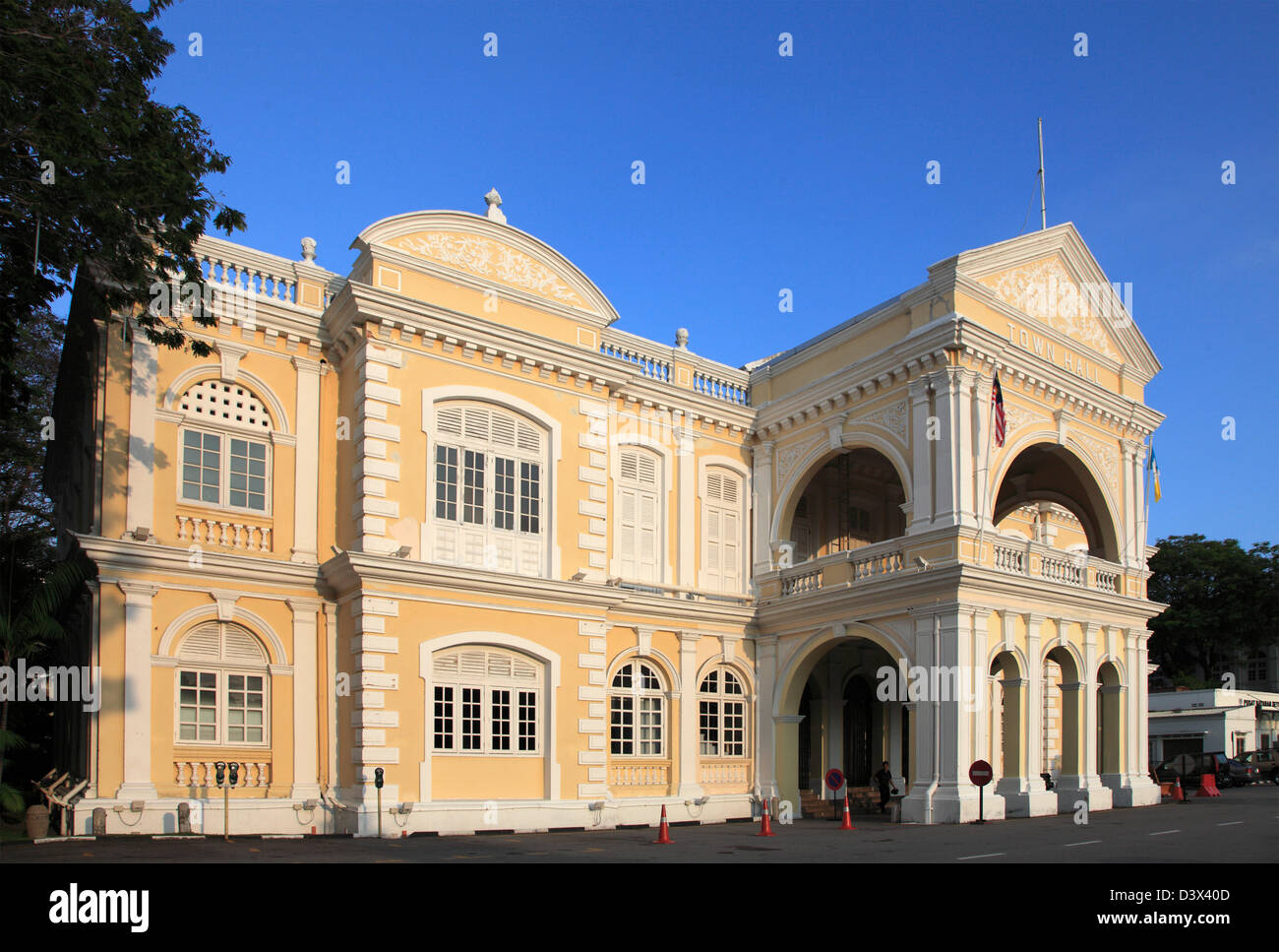 Malaysia, Penang, Georgetown, Town Hall, historic colonial architecture ...