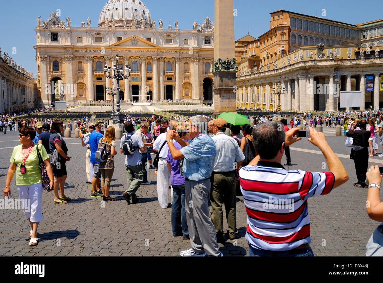 St Peter's Basilica, crowded with tourists and pilgrims, unidentified ...