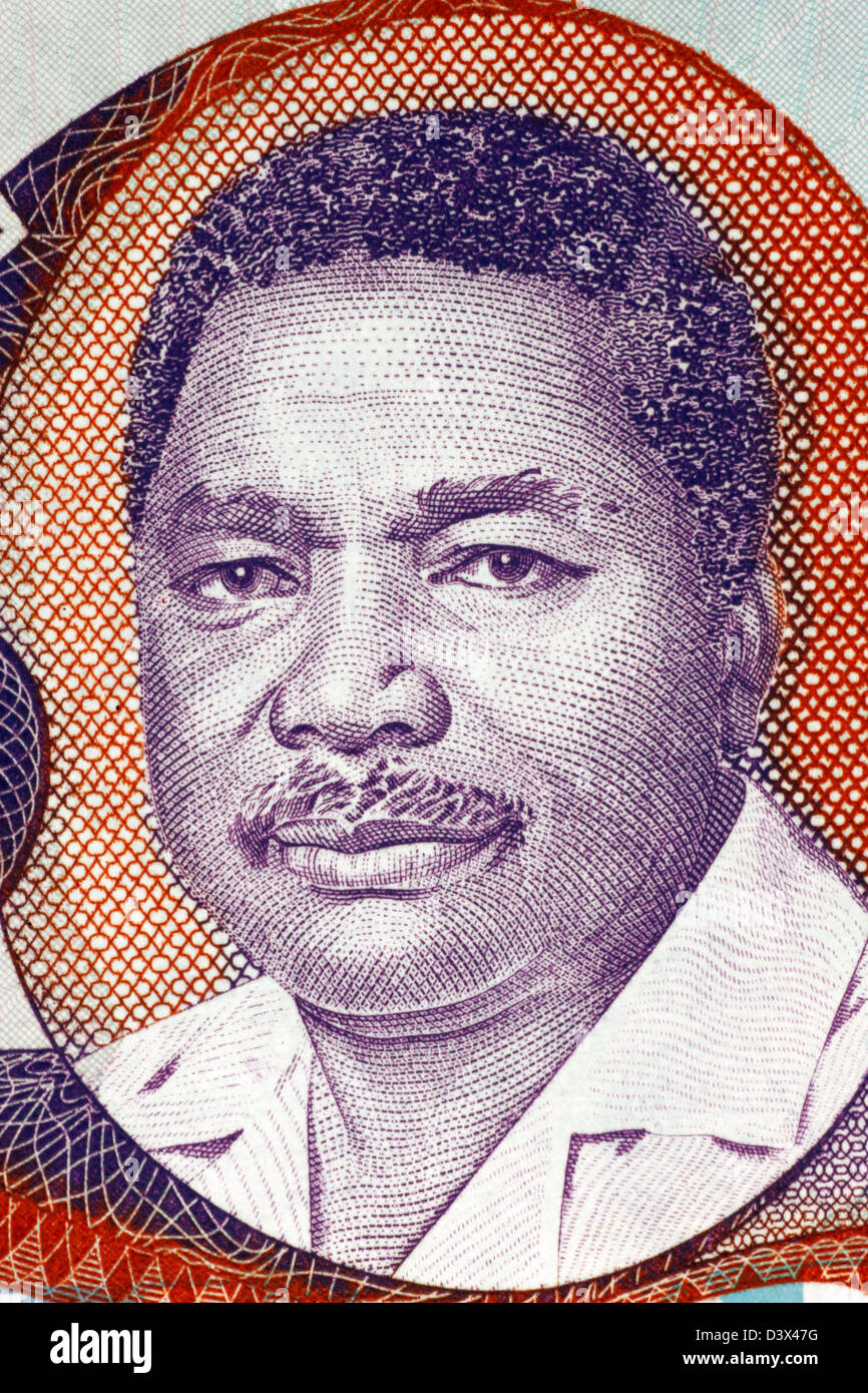 Ali Hassan Mwinyi (born 1925) on 20 Shilingi 1987 Banknote from ...