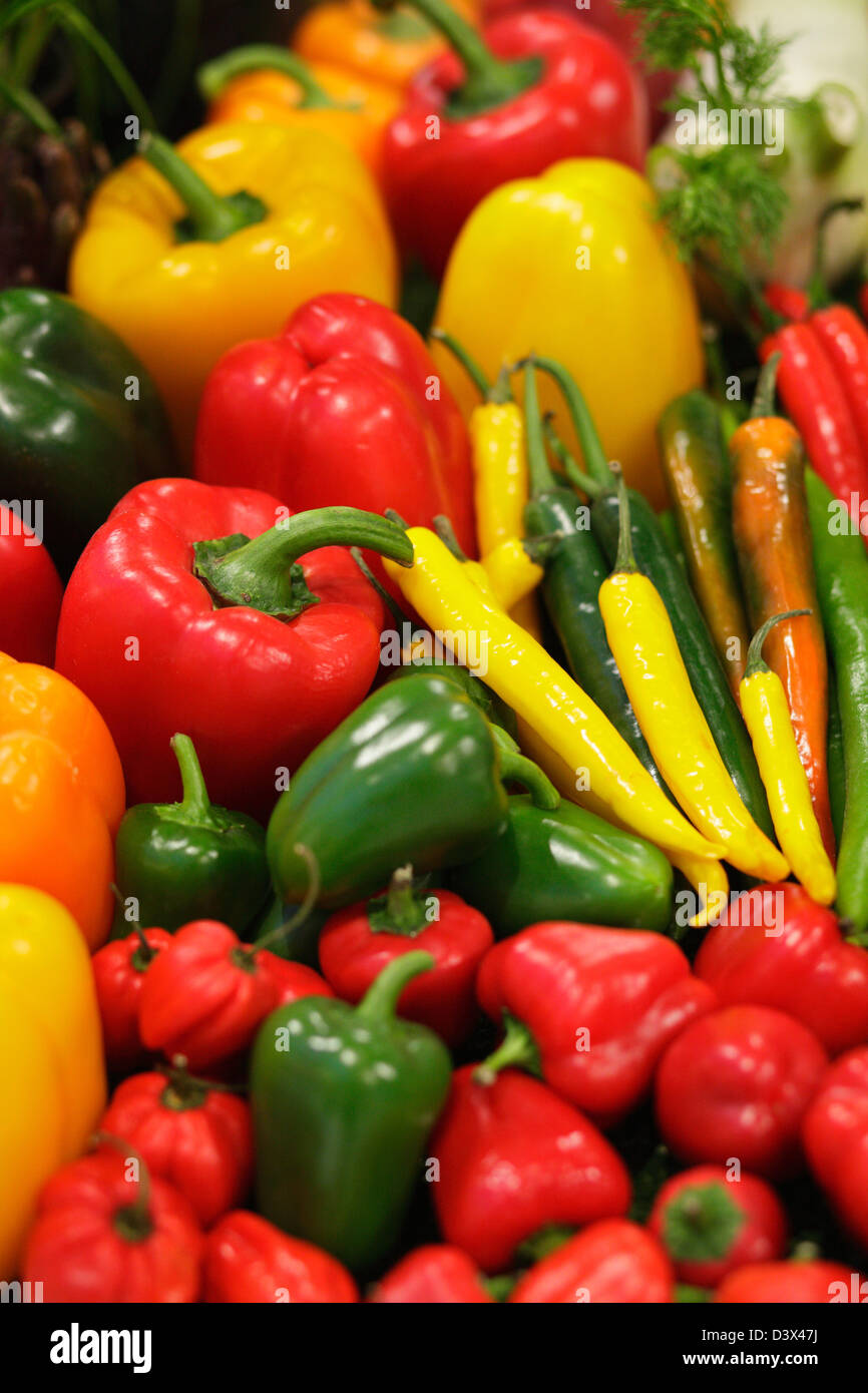 Berlin, Germany, peppers of different colors Stock Photo - Alamy