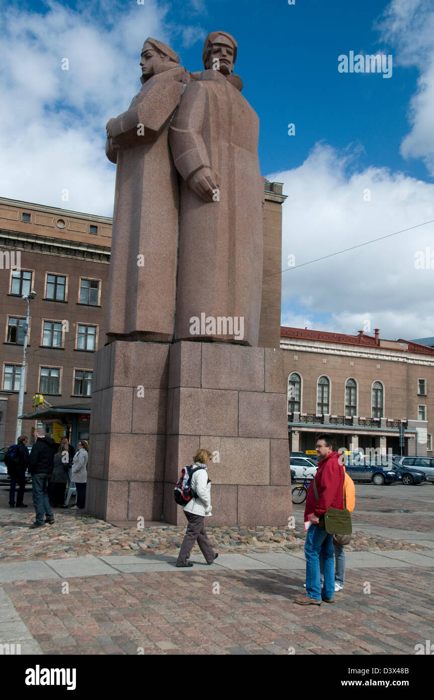 Soviet monument of the latvian red riflemen hi-res stock photography ...