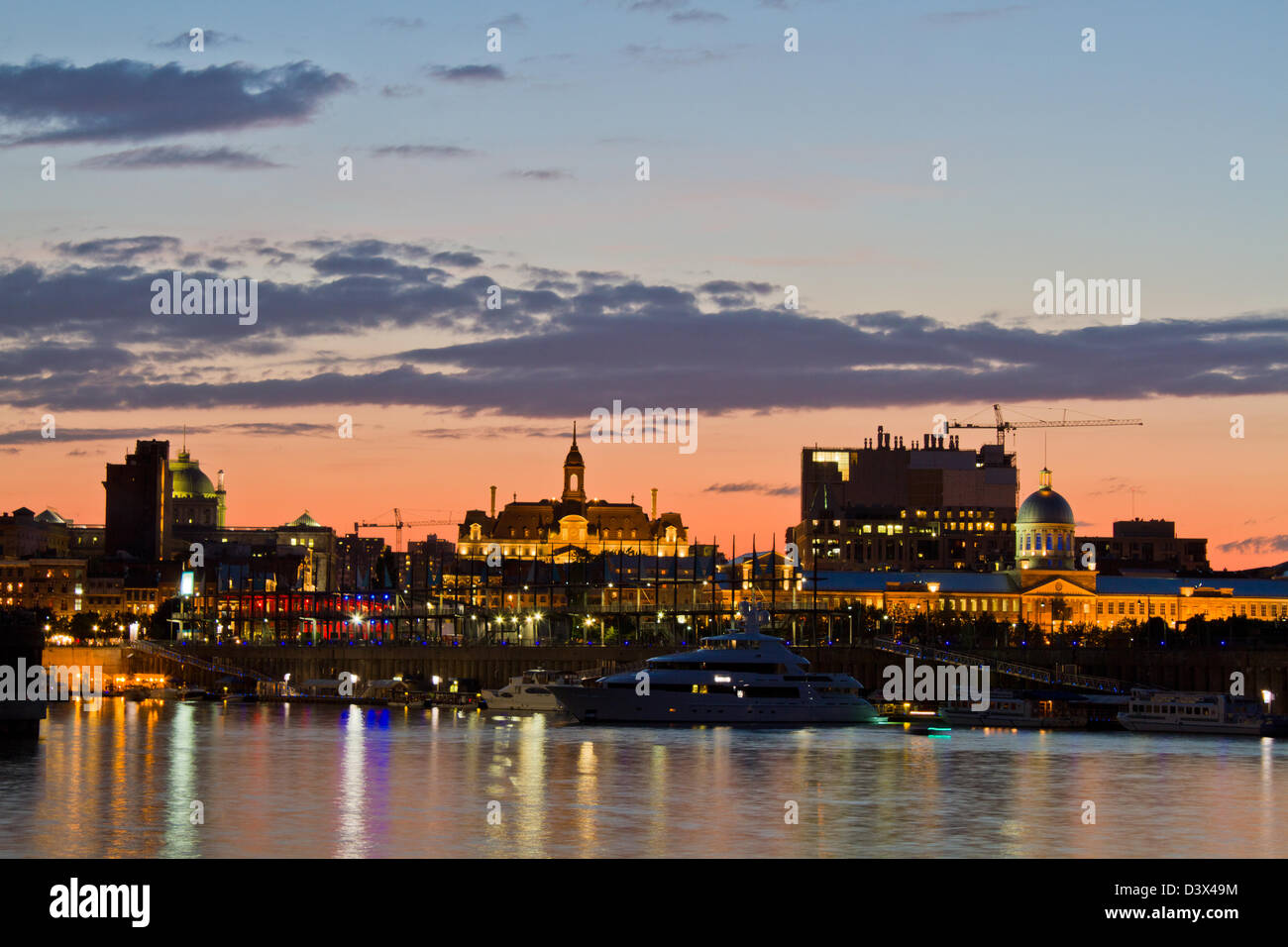 Montreal City Hall panorama at dusk Stock Photo - Alamy
