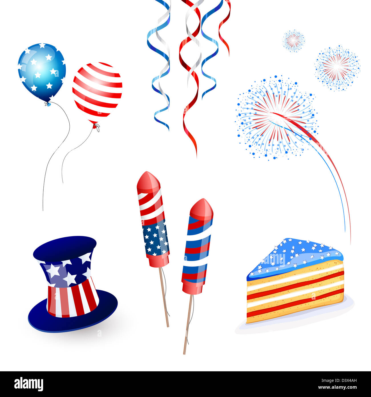 Independence day elements Stock Photo - Alamy