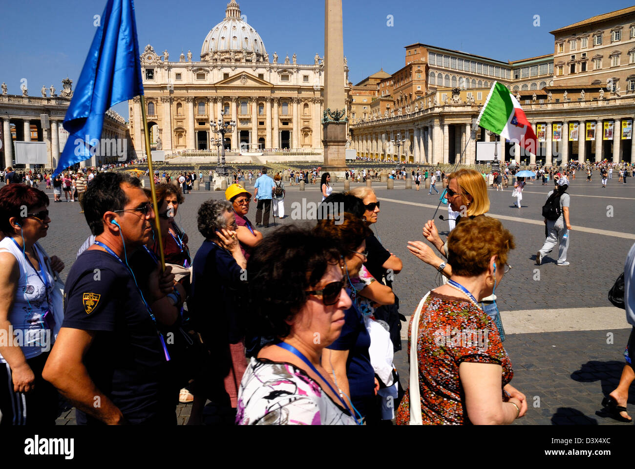 St Peter's Basilica, crowded with tourists and pilgrims, unidentified ...