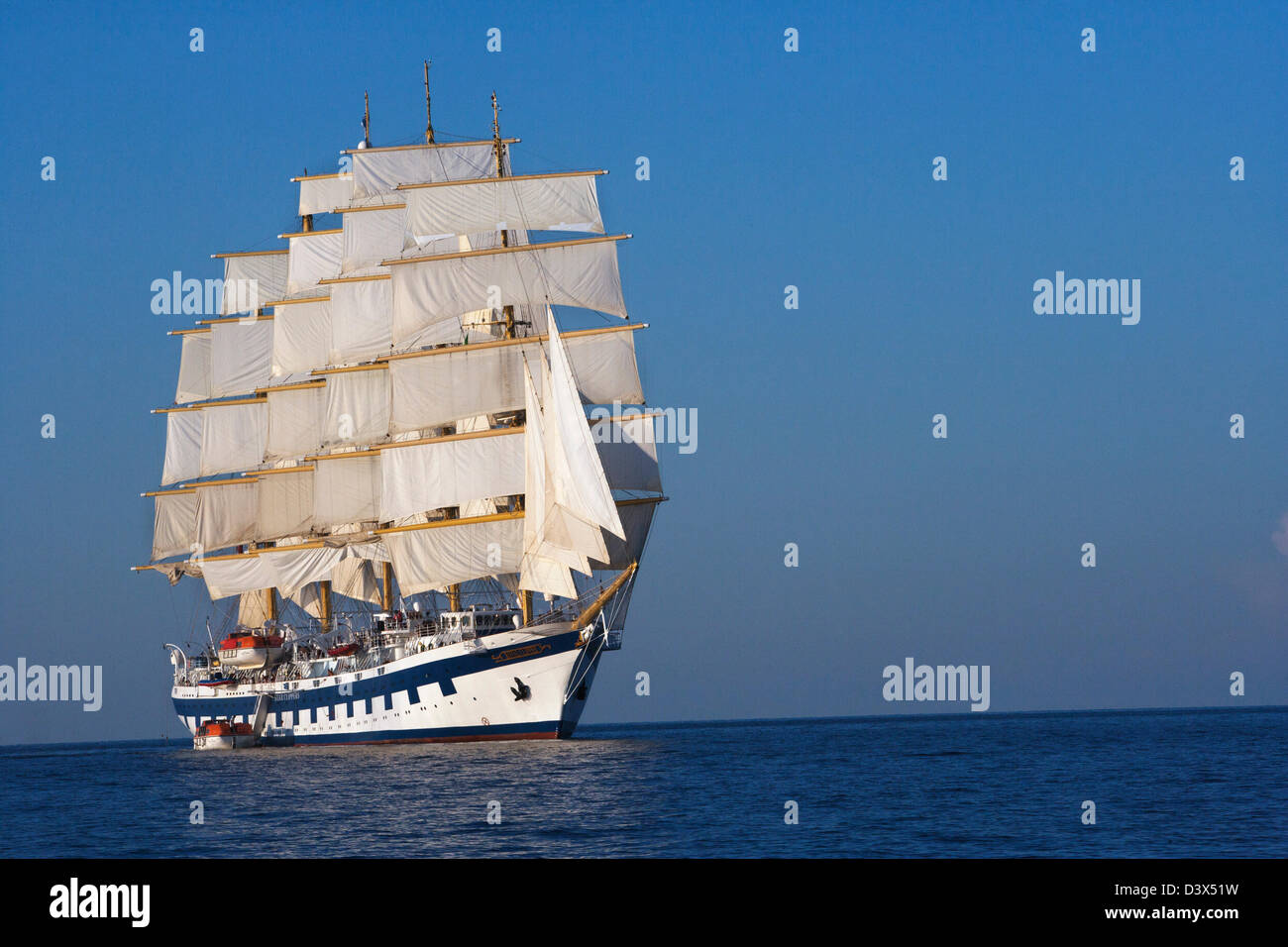 Clipper ship in the sea, Tyrrhenian Sea, Lipari Islands, Province of ...