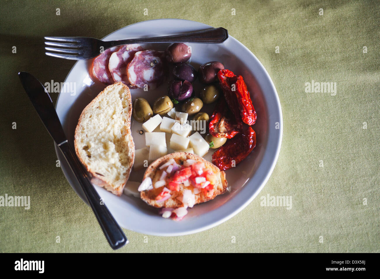 Meal served on a plate, Italy Stock Photo - Alamy