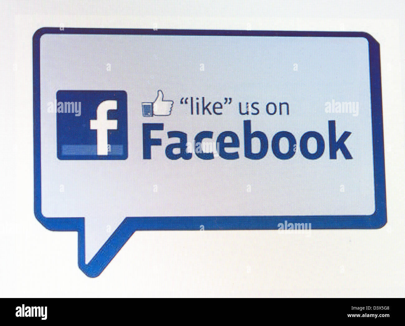 A close-up view to the Facebook like button on LCD screen. This form is ...