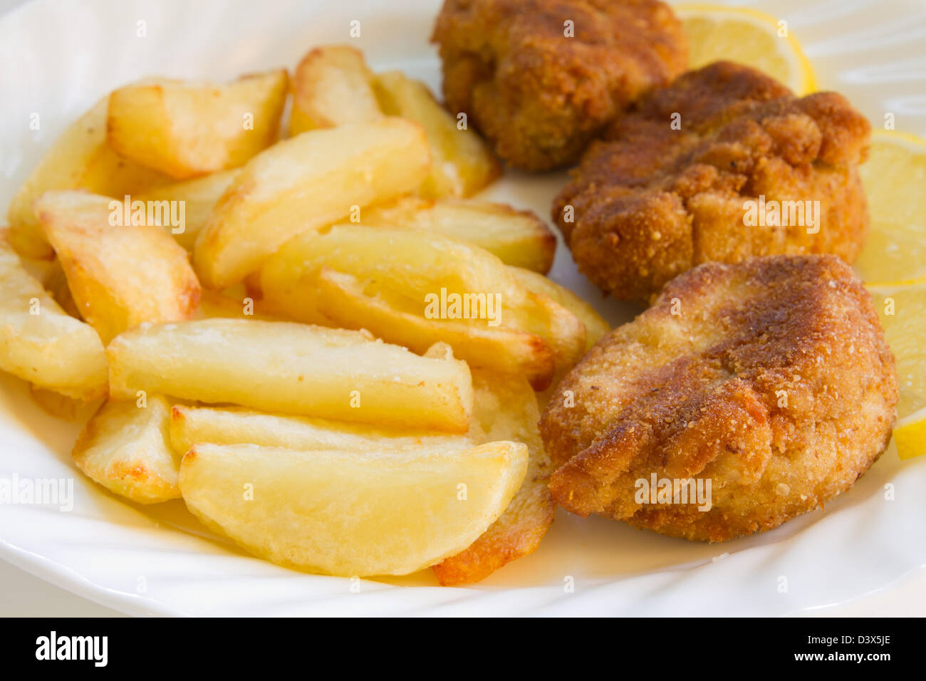 Tasty French Fries with breadbrain Stock Photo - Alamy