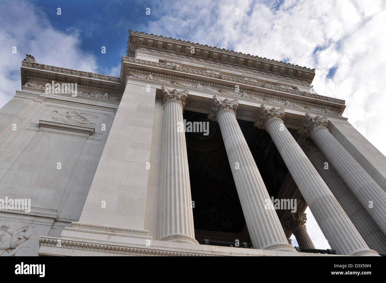 Piazza Venezia pillars, Rome Italy Stock Photo - Alamy