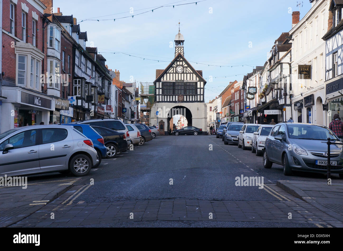 Bridgnorth town centre, uk dec 2012 - the building in the centre is the ...