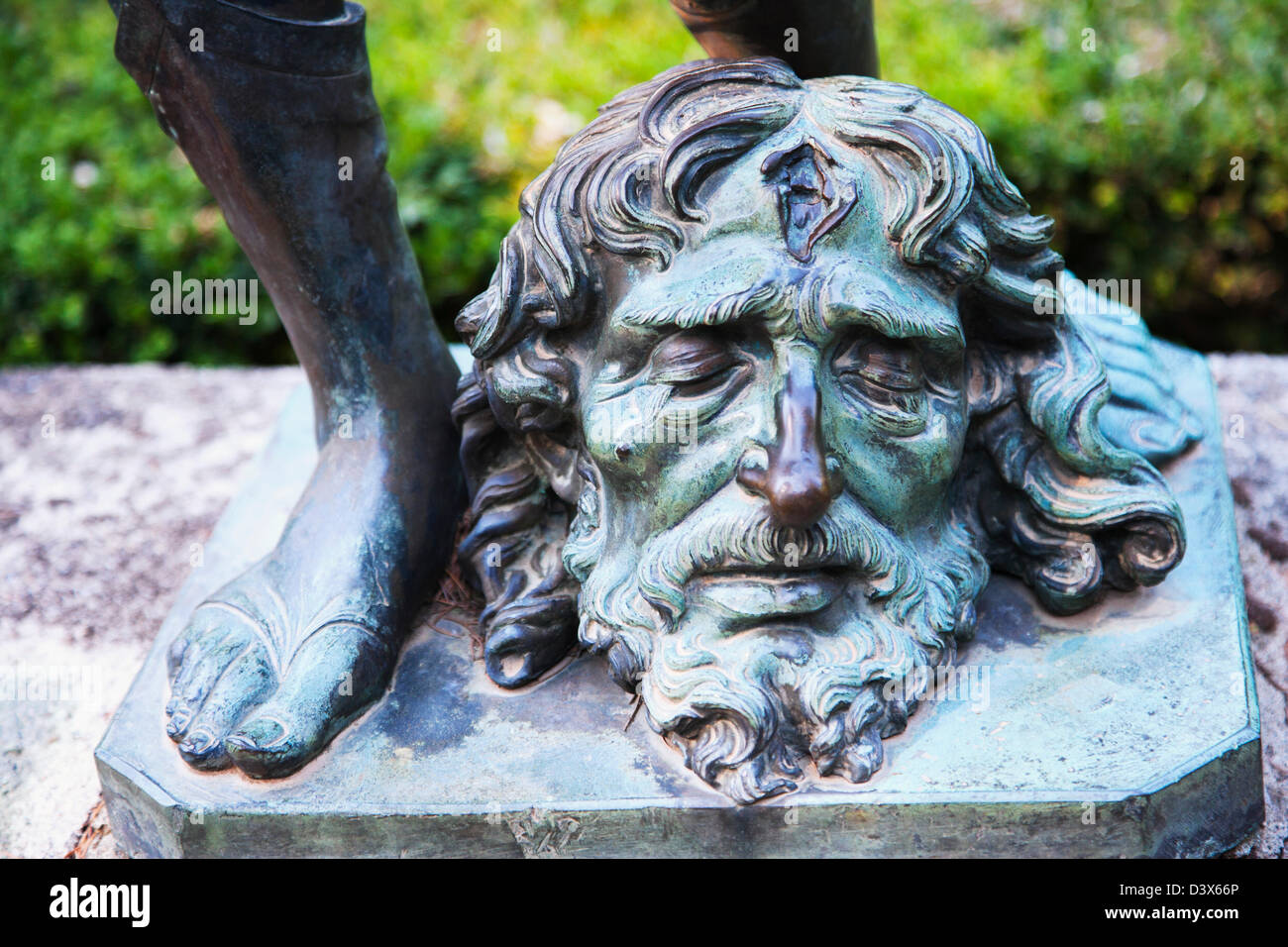 Statue in a garden, Amalfi, Province Of Salerno, Campania, Italy Stock ...
