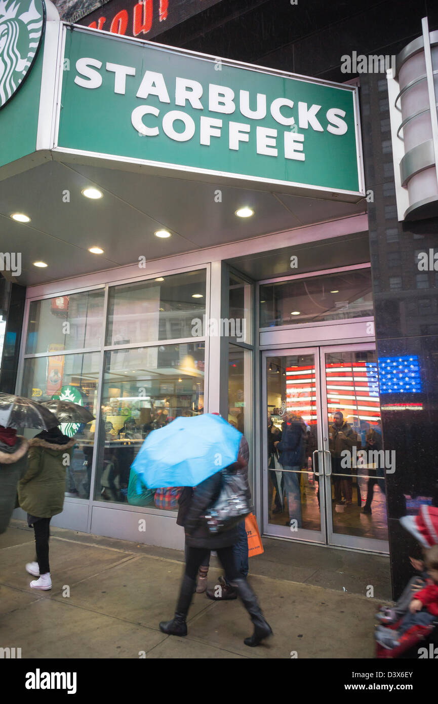 A Starbucks a in Times Square in New York seen on Saturday, February 23 ...