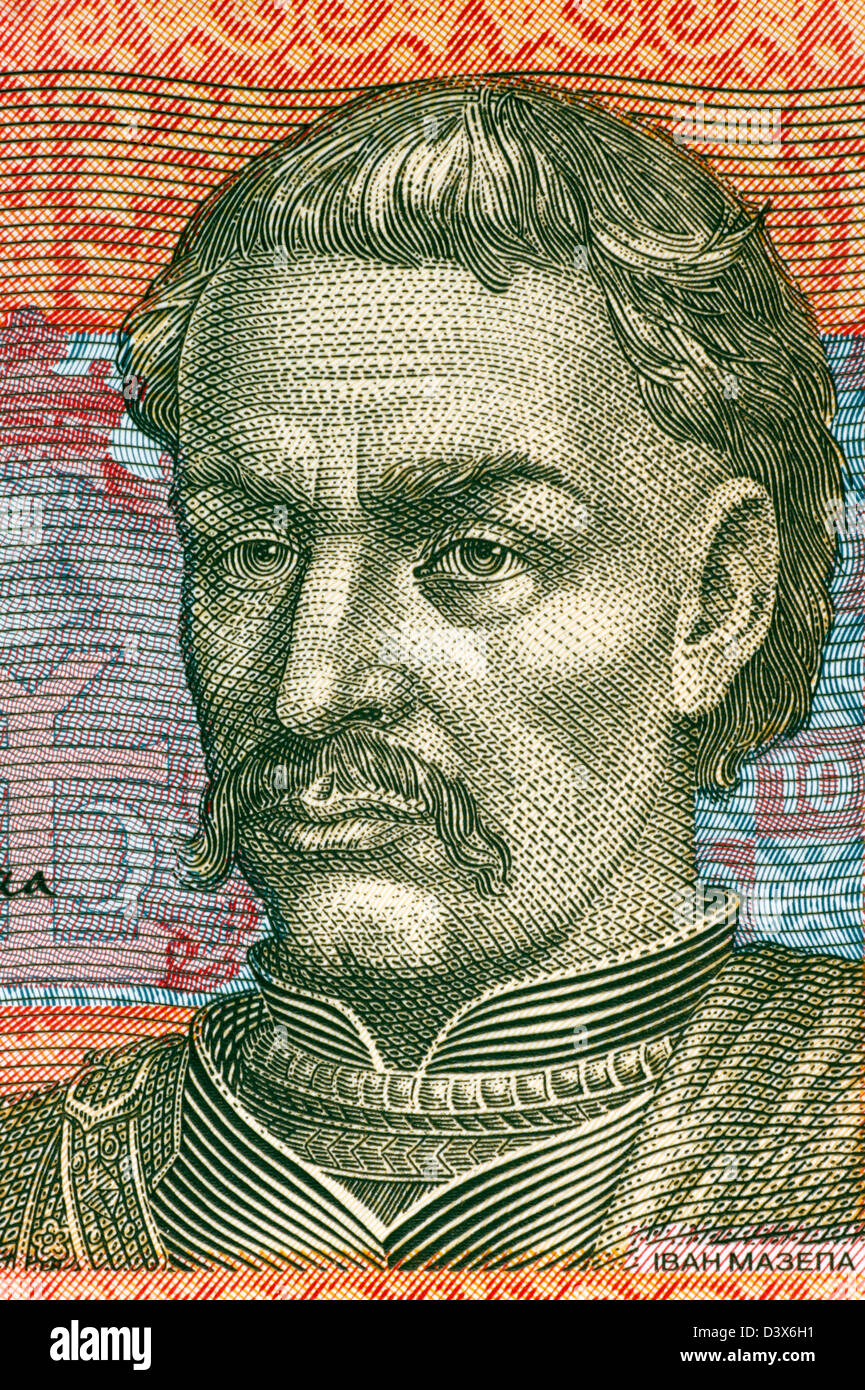 Ivan Mazepa (1639-1709) on 10 Hryven 2006 Banknote from Ukraine Stock ...