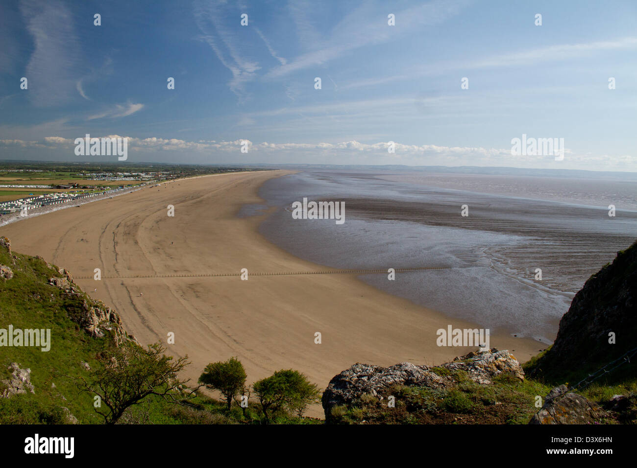 Brean Sands from Brean Down Somerset England Stock Photo - Alamy