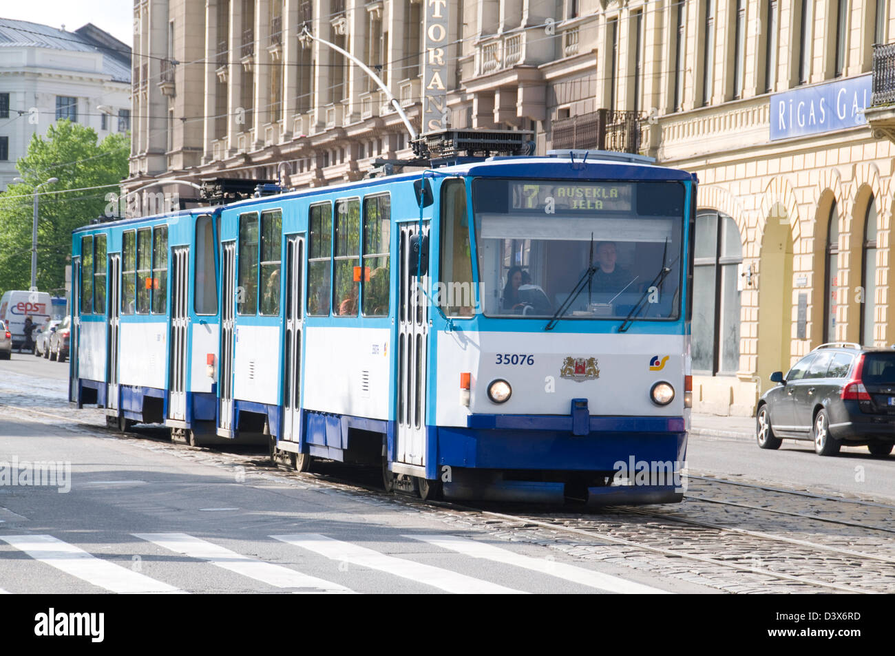 A Riga city tram in Riga,Latvia,Baltic States Stock Photo - Alamy