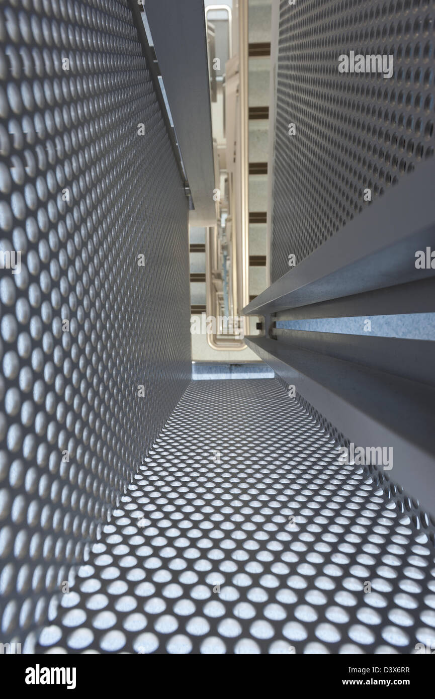 Vertigo anxiety and fear of heights a 6 floor stairwell trapped Stock ...