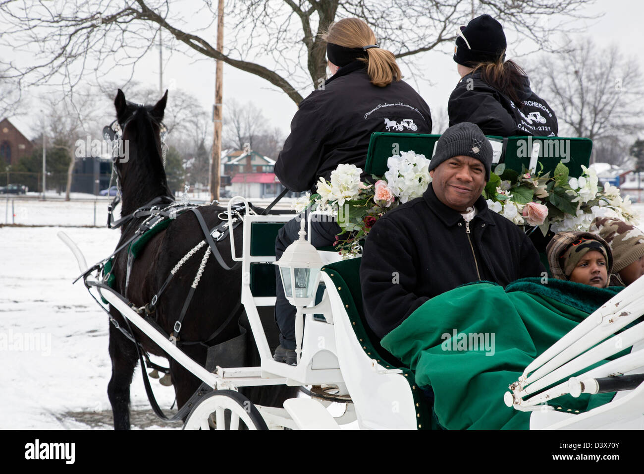 Detroit, Michigan - Horse and carriage rides were offered during Winter ...
