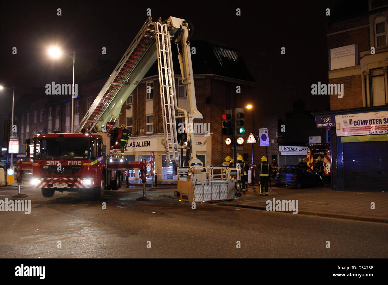 London Fire Brigade tackle a fire in Chadwell Heath. 6 Fire Engines and ...