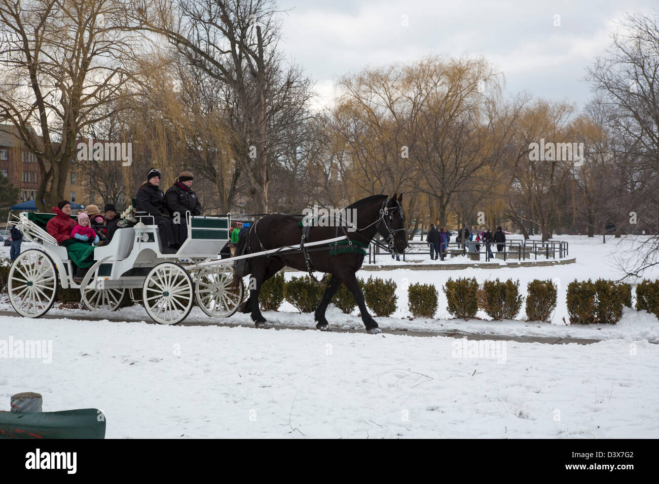 Detroit, Michigan - Horse and carriage rides were offered during Winter ...