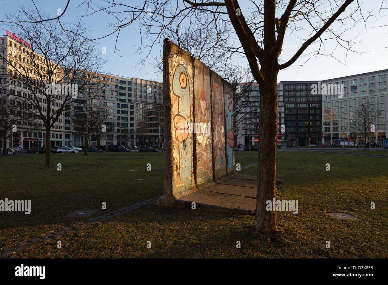 Berlin, Germany, four segments of the wall as a memorial on the ...