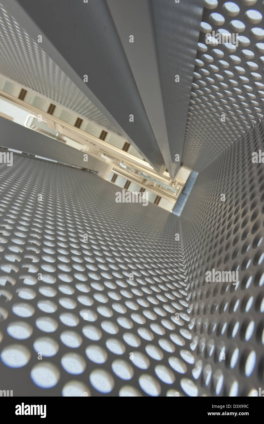 Vertigo anxiety and fear of heights a 6 floor stairwell trapped Stock ...