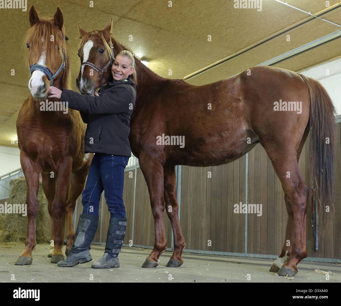 Animal trainer Alexandra Probst stands in Zirkus Probst's winter ...