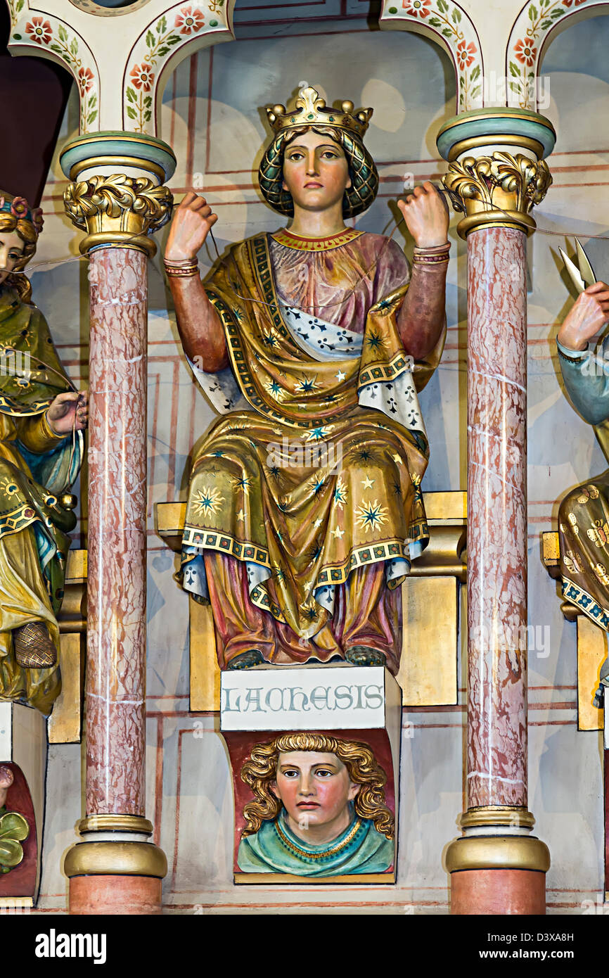 Lachesis one of the three fates from Greek mythology, in Castell Coch ...