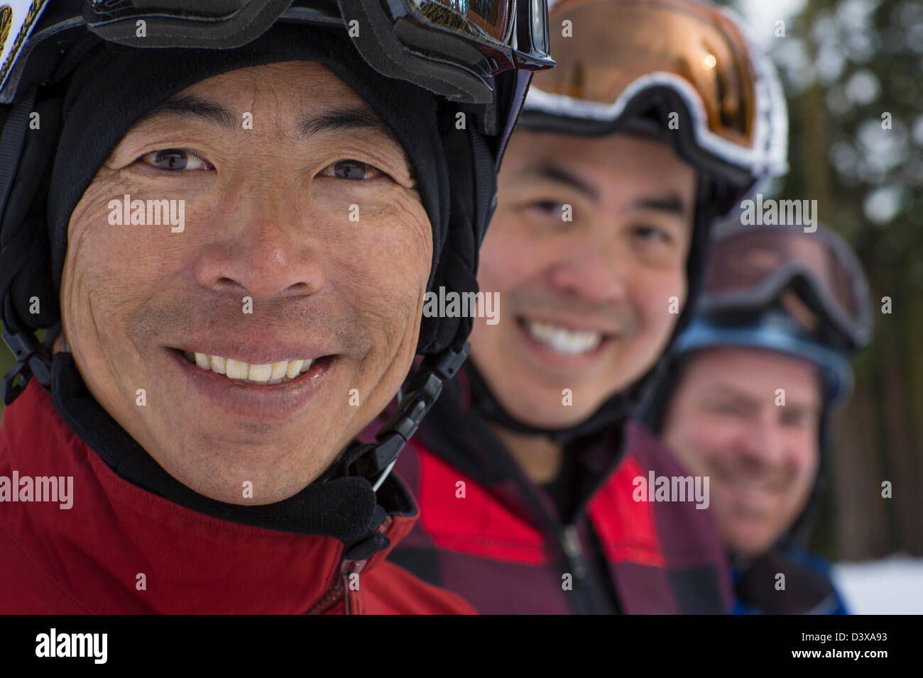 Men wearing ski gear in snow Stock Photo - Alamy