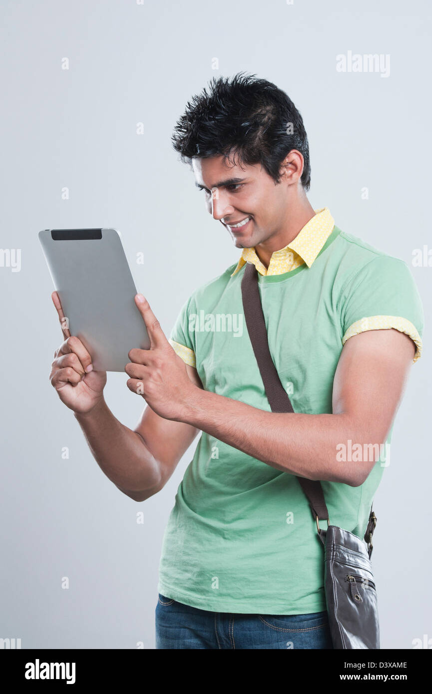 College student using a digital tablet Stock Photo - Alamy