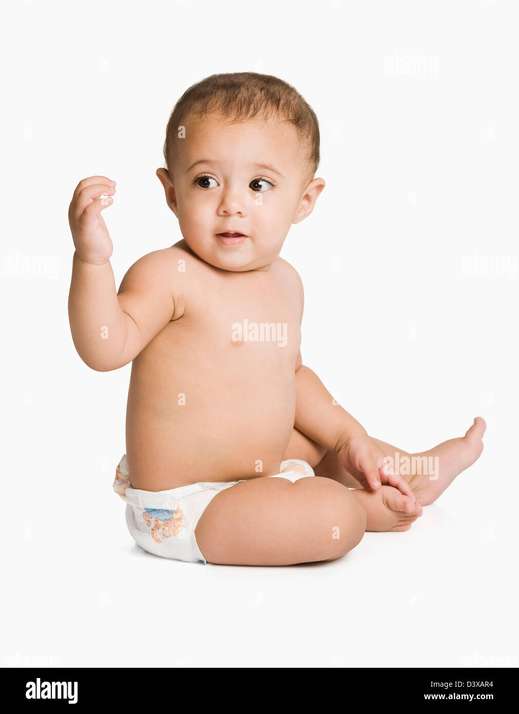 Baby boy thinking Stock Photo - Alamy