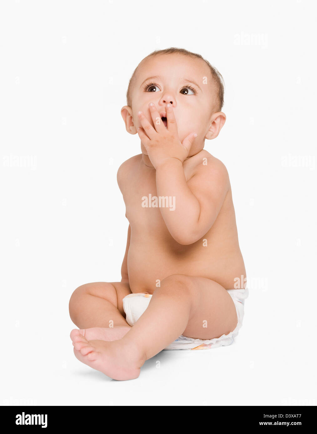 Baby boy thinking Stock Photo - Alamy