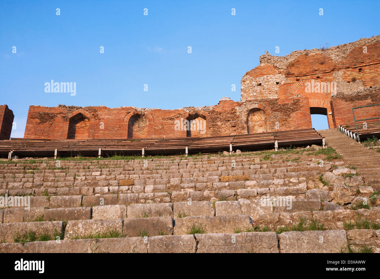 Ruins of an ancient Greek theatre, Taormina, Province of Messina ...