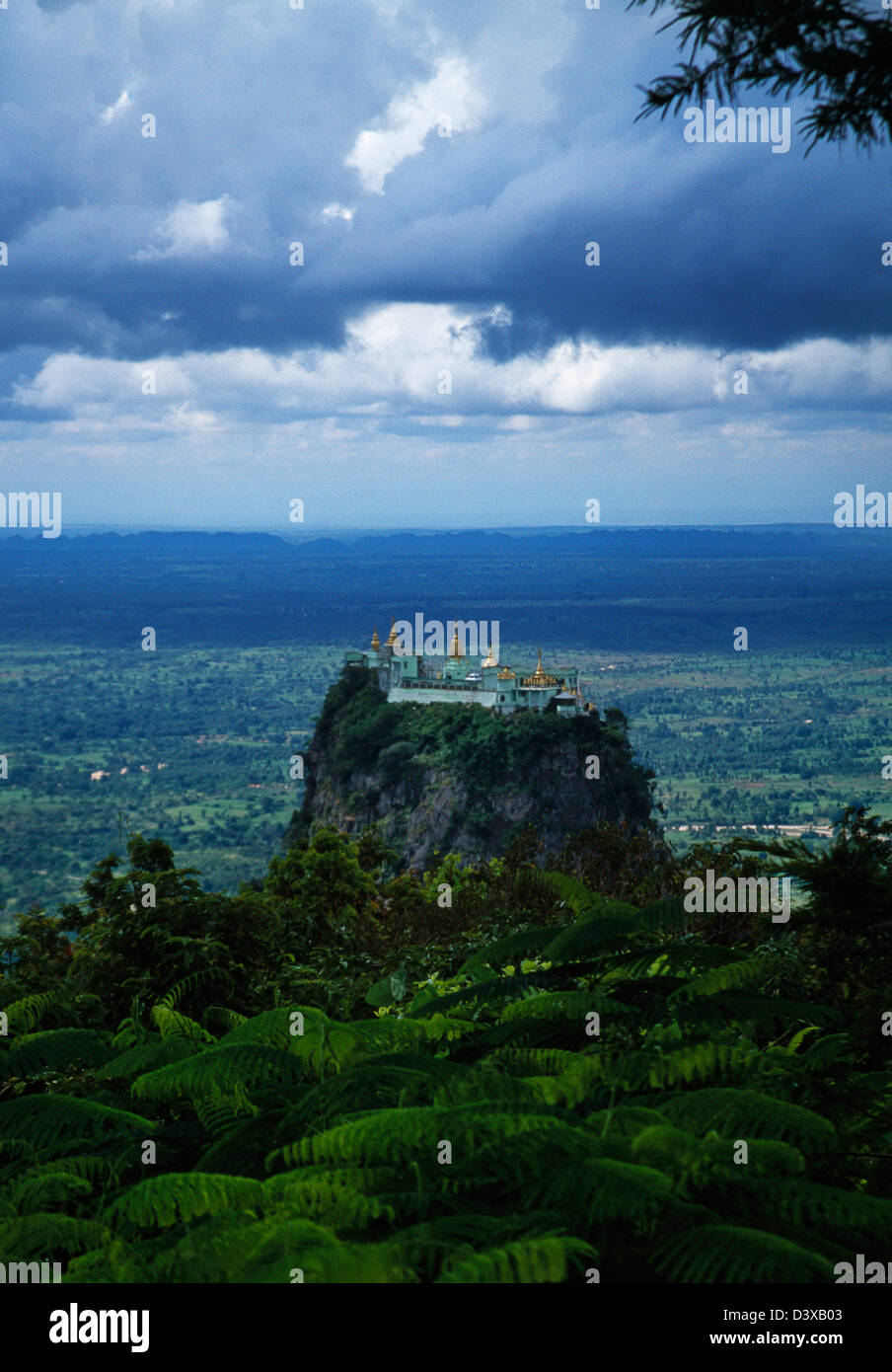 Mt. Popa framed by forest, Bagan, Myanmar Stock Photo - Alamy
