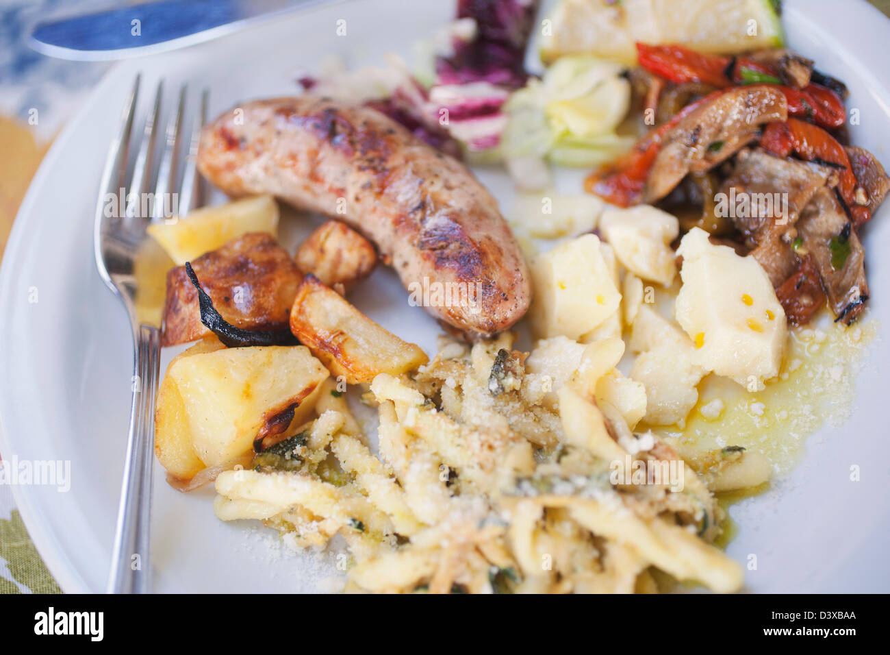 Meal served on a plate, Italy Stock Photo - Alamy