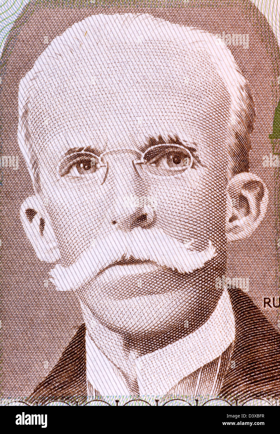 Rui Barbosa (1849-1923) on 10 Cruzados 1987 Banknote from Brazil ...