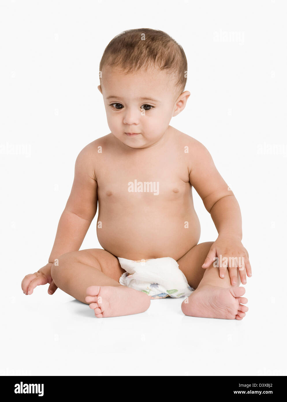 Baby boy thinking Stock Photo - Alamy
