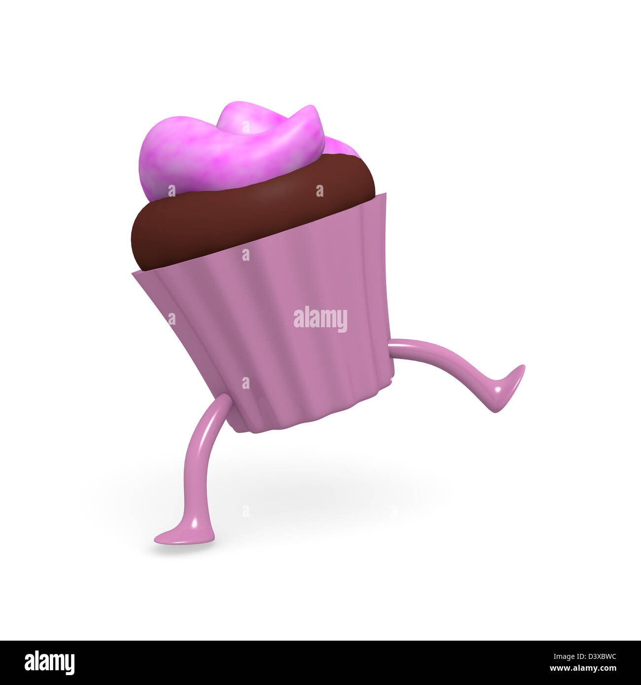 Dancing cupcake on a white background Stock Photo - Alamy