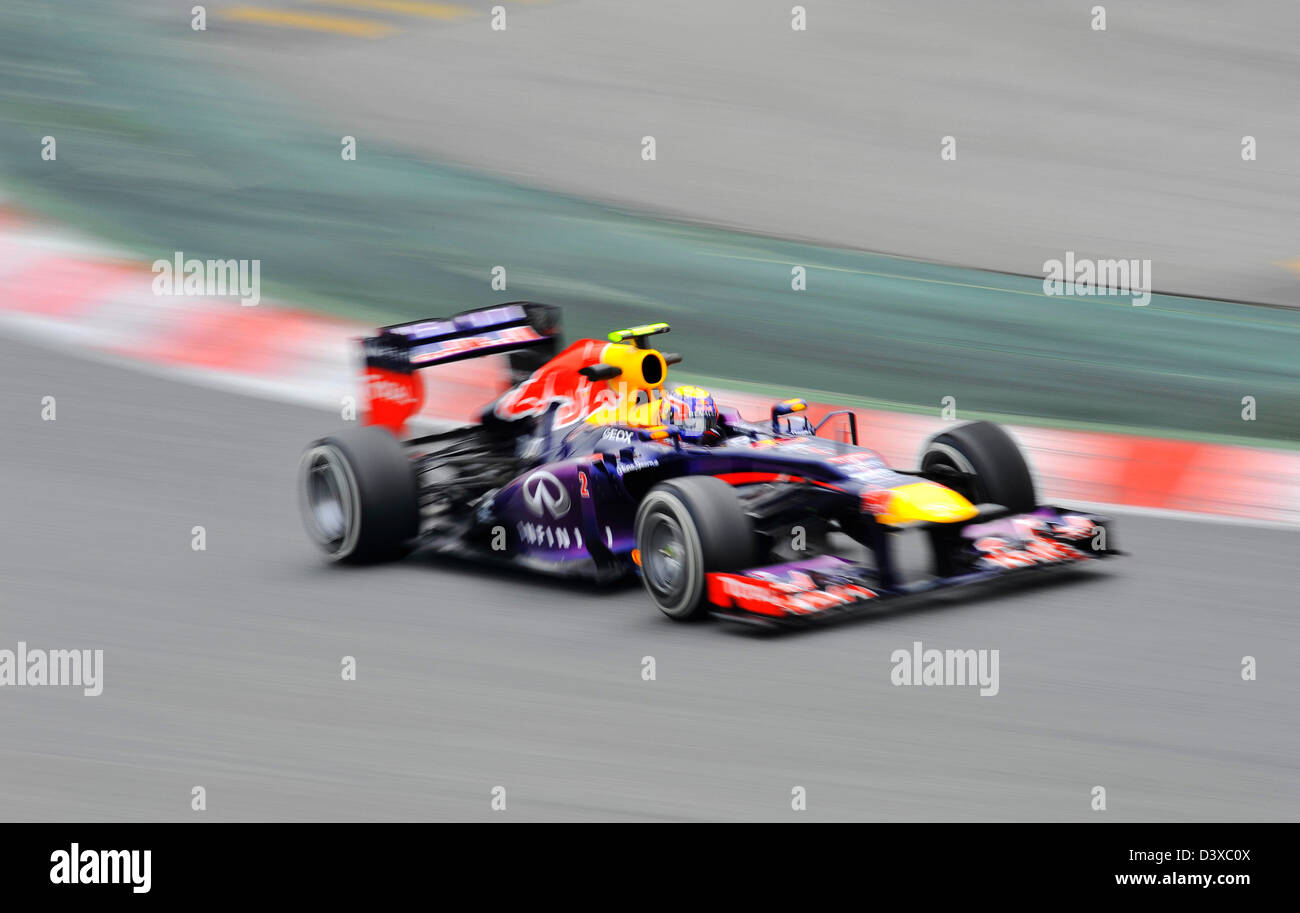 Mark Webber (AUS) , Red Bull Racing RB9 during Formula One tests on ...